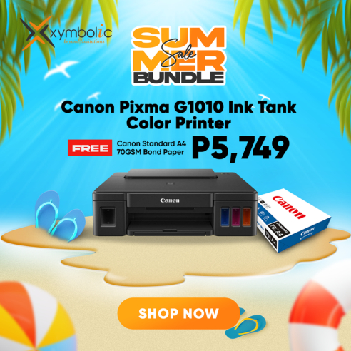Canon Pixma G1010 Ink Tank Color Printer Bundle (With A4 70GSM Bond ...