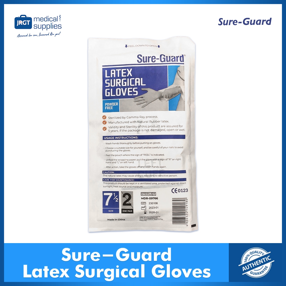 Sure Guard Sterile Latex Surgical Gloves Per Piece | Shopee Philippines