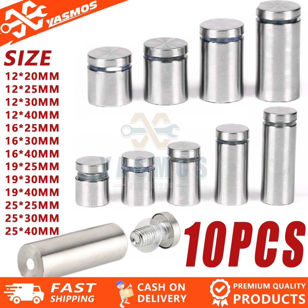 10pcs Stainless Stand Off Bolt Signage Bolt Mount Advertising Bolt ...