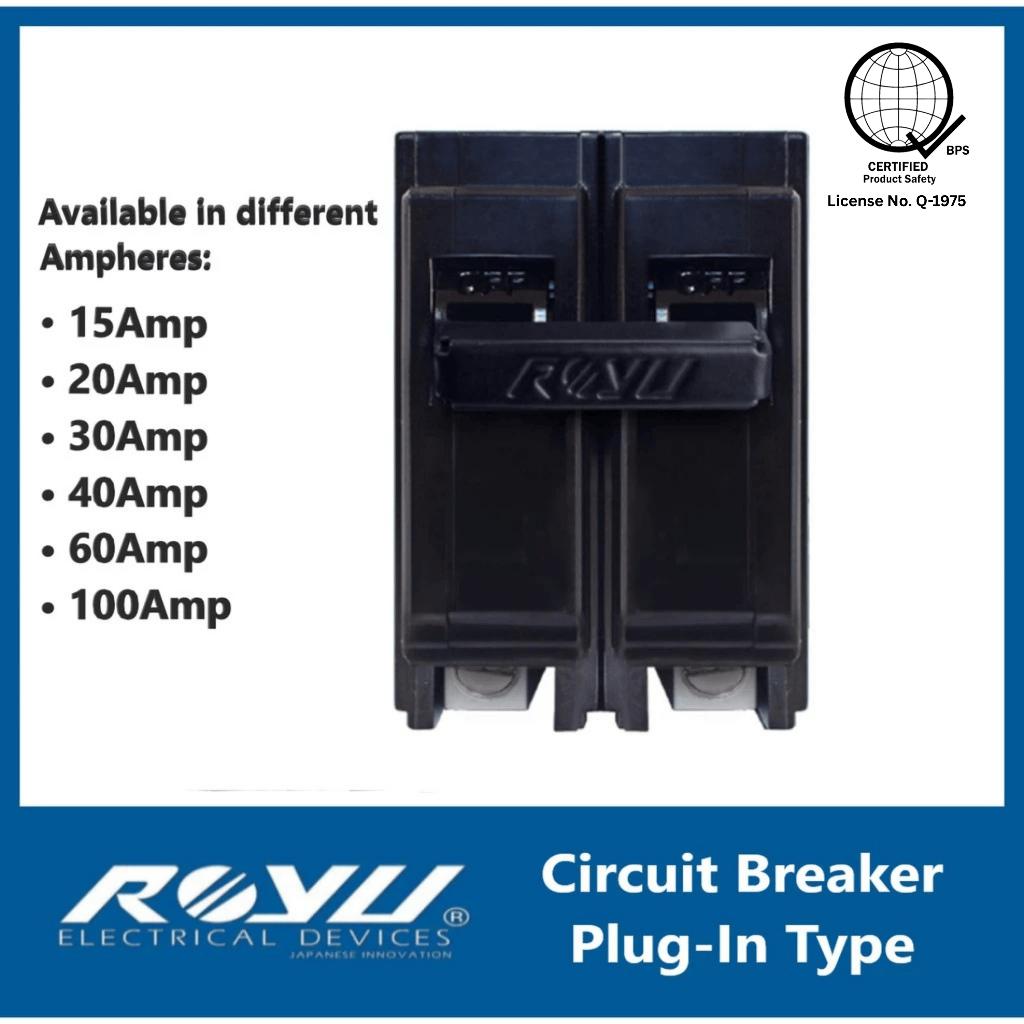 Royu Circuit Breaker Plug-In Type Mechanical Lug Terminal 15A, 20A, 30A ...