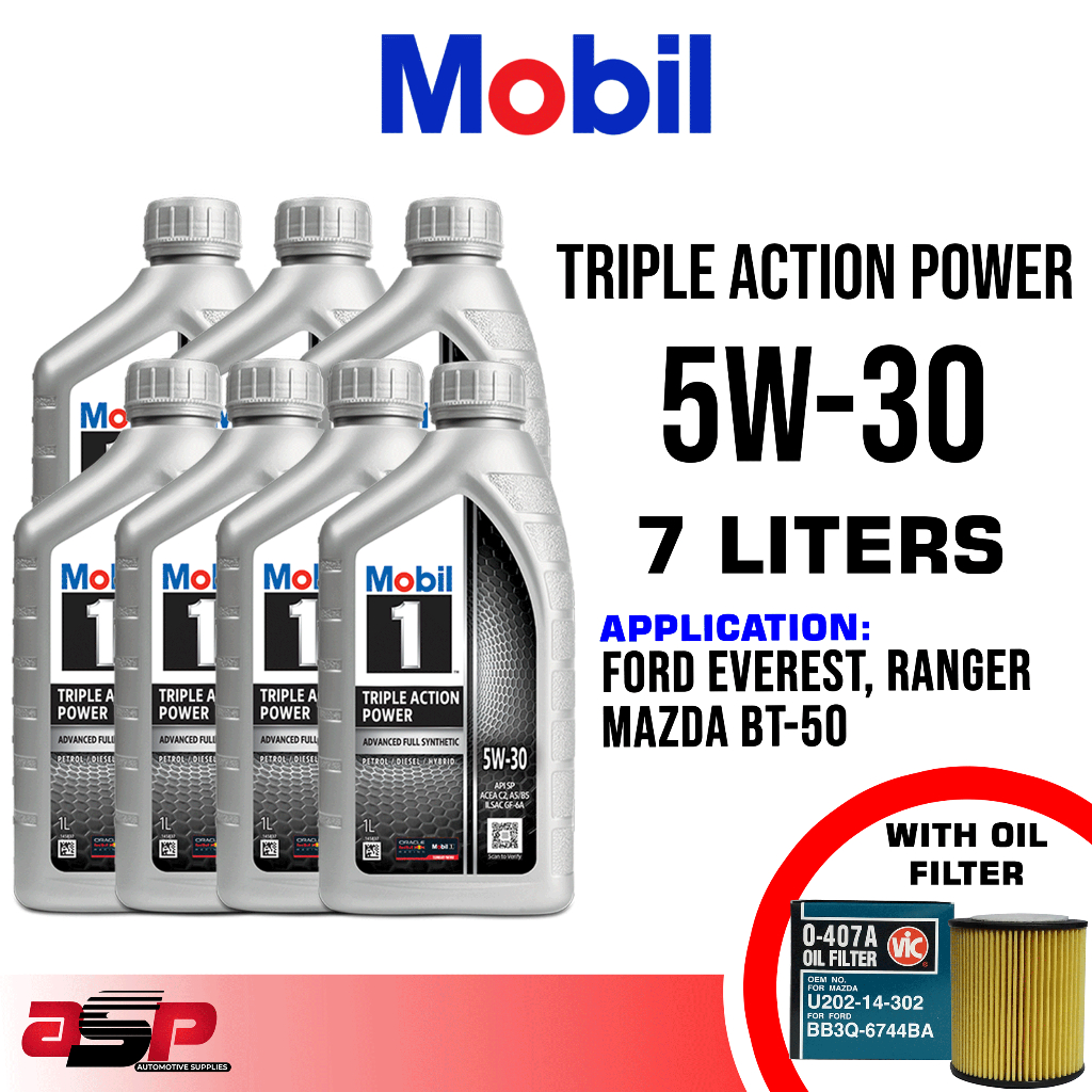 Mobil 1 Triple Action Power 5W‑30 Fully Synthetic 7 Liters for Ford ...