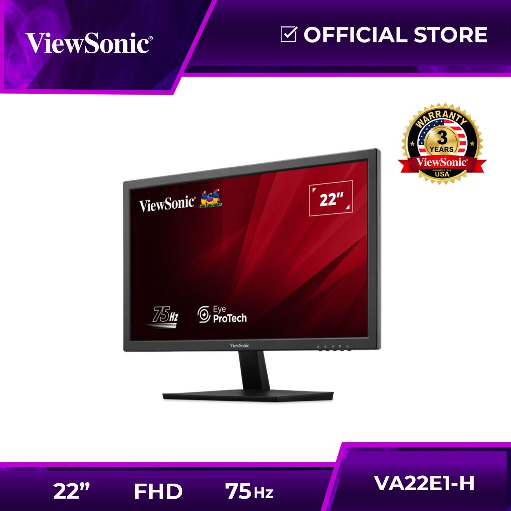 ViewSonic VA22E1-H 22" Full HD 1920 x 1080 75Hz TN Technology 5ms Anti ...