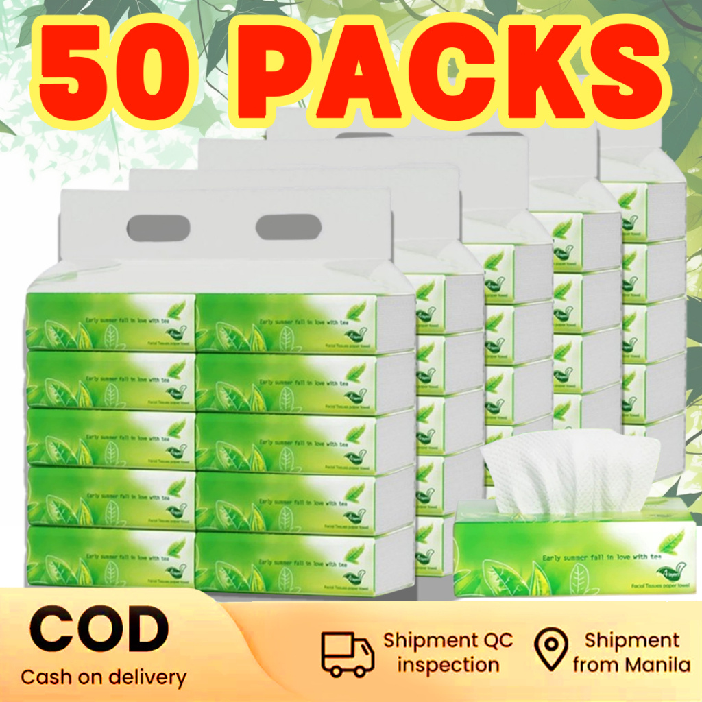 50 PCS Tissue Facial Tissue 4-Ply toilet paper tissue Tree care Organic ...