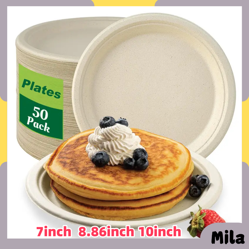 50pcs Disposable Plate Waterproof and Oil Resistant Extra StrongThick ...