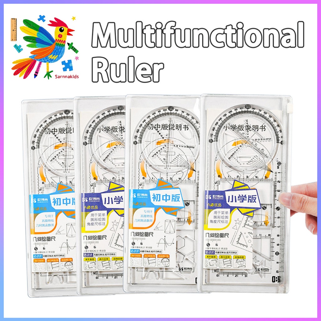 Multi functional 360 ° movable geometric drawing ruler for students ...