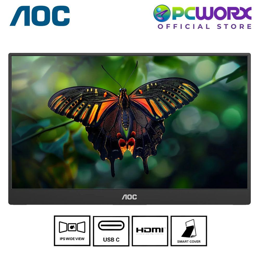 AOC 16T10 15.6" FHD (1920x1080) 60Hz 5ms GTG IPS USB-C Portable Monitor ...