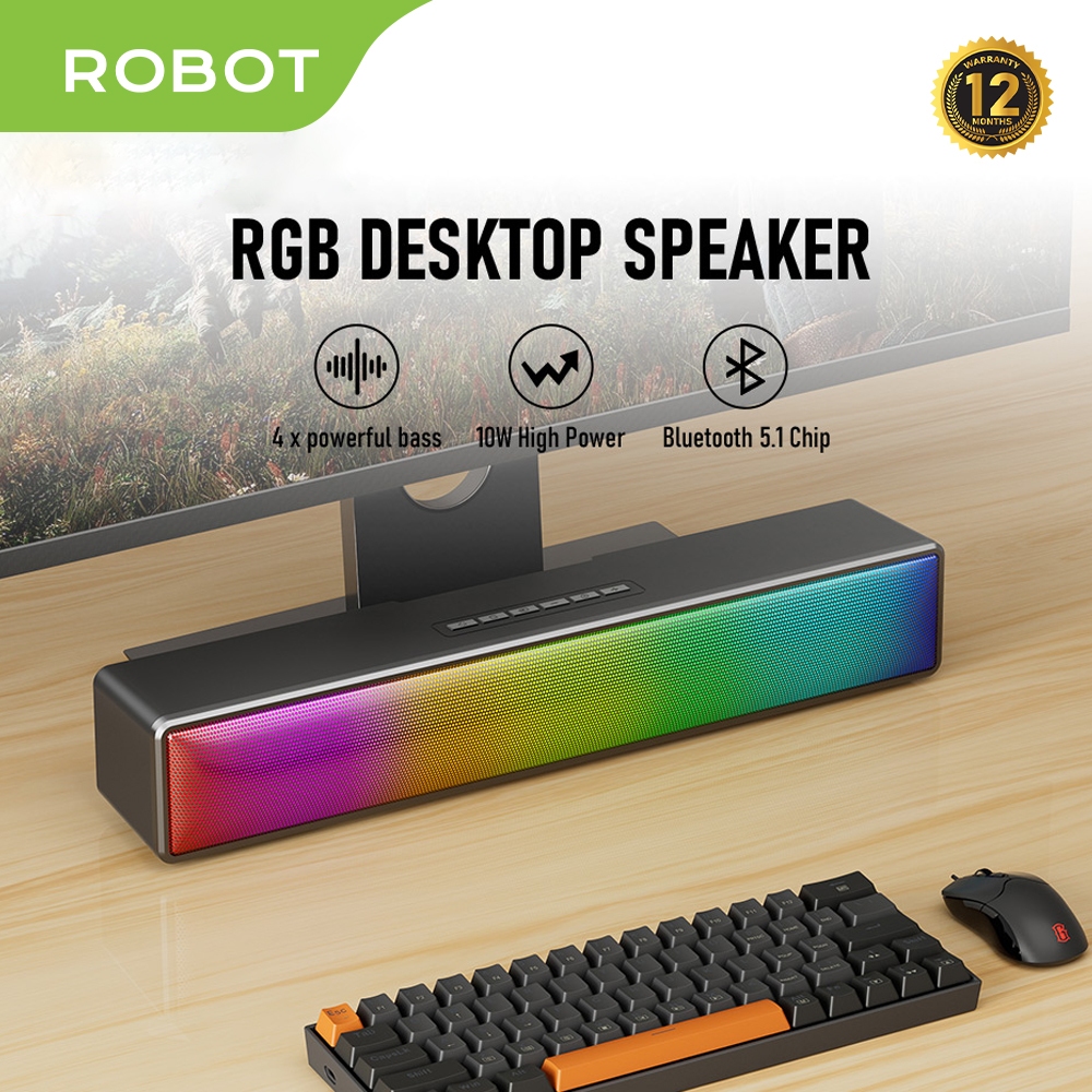 Robot RB580 Bluetooth Speaker Soundbar 10W Ultra Bass with RGB Light ...