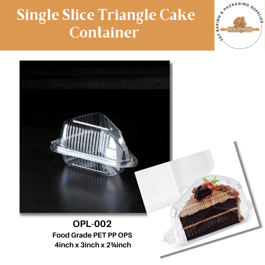 Clamshell Cake Slice Container Single Slice Triangle Cake Box | Shopee ...