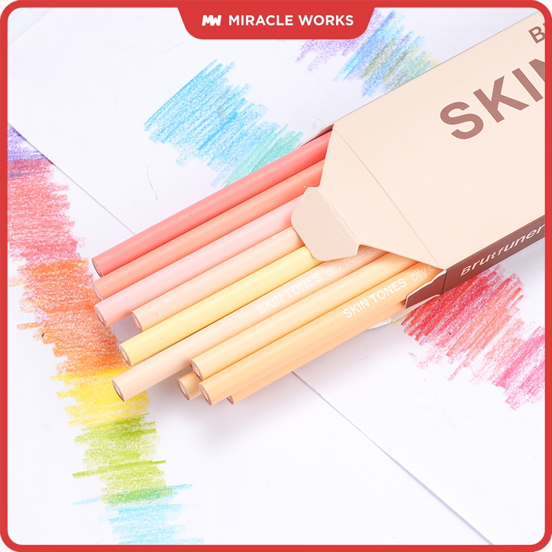MW Brutfuner 16 Pcs Skin-Tone Color Pencil Oily Colored Pencils For ...