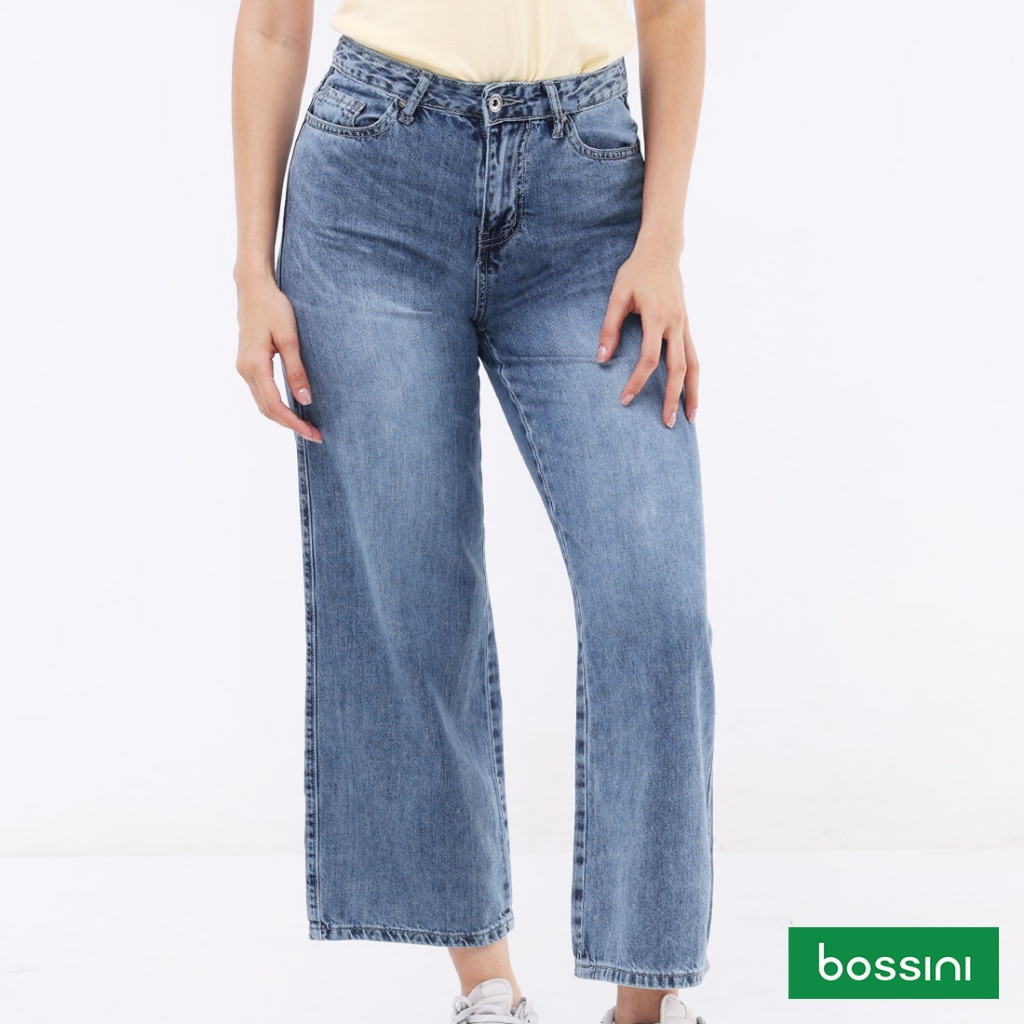 Bossini Ladies Denim Wide Leg Pants Ladies OLB18-0039 | Shopee Philippines
