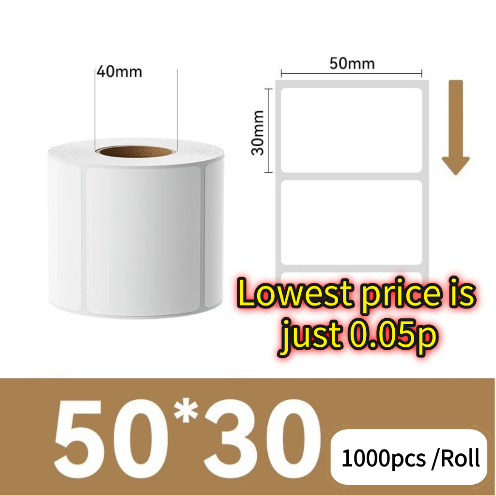 50x30mm Direct Thermal Barcode Labels – As Low As ₱0.05/pc, Strong ...