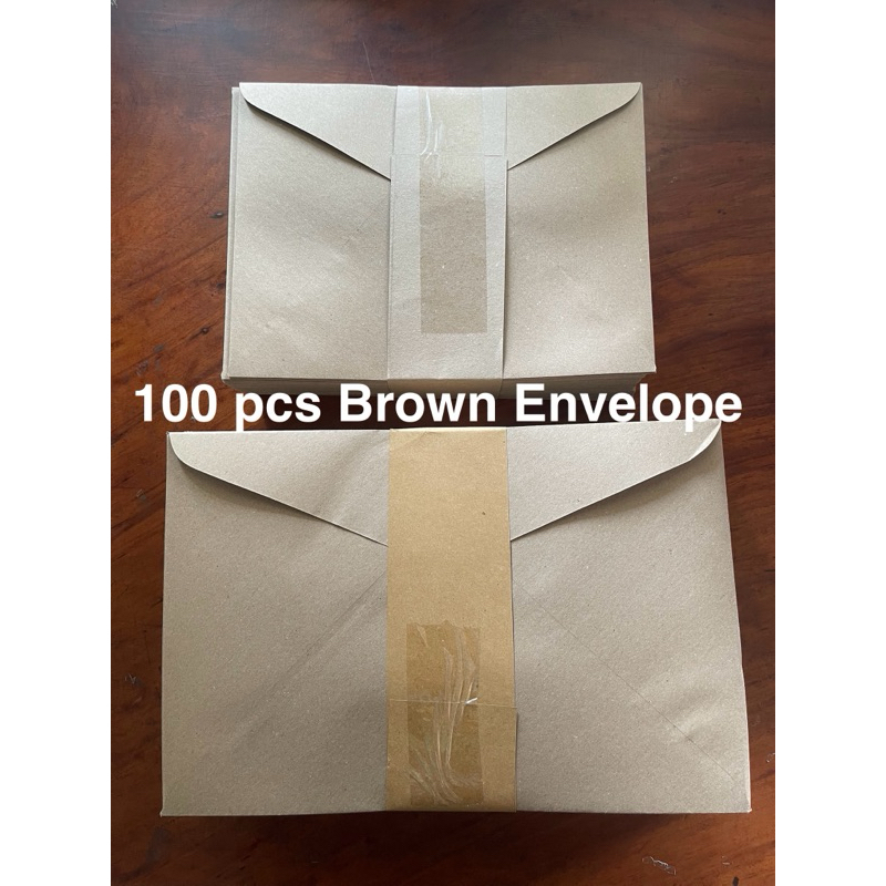 [100pcs] MAKAPAL Short / Long Brown Envelope, Document Envelope, Office ...