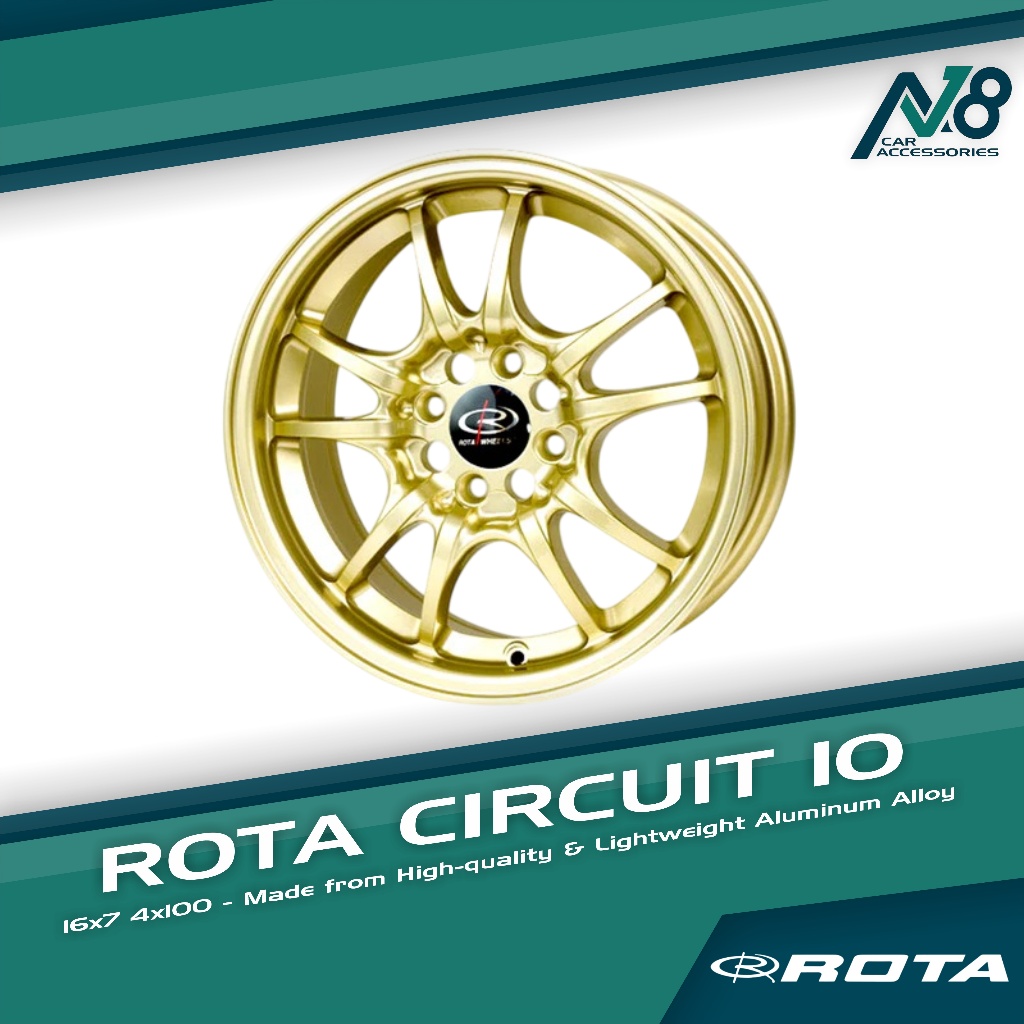 ROTA CIRCUIT 10 16x7 4x100 GOLD Wheels Genuine | Shopee Philippines
