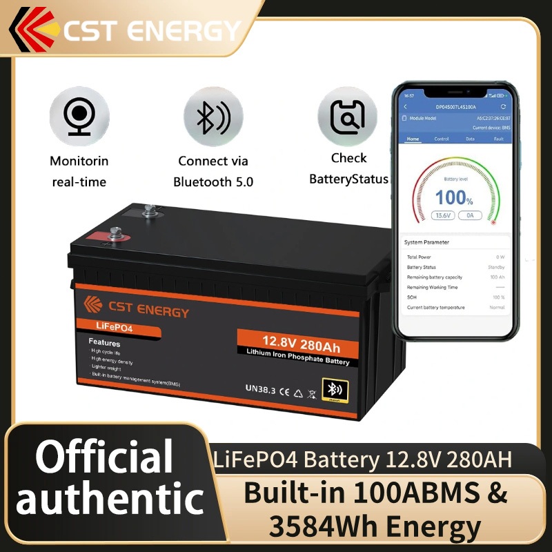 CST ENERGY 12V 280AH LiFePO4 Lithium Battery with Bluetooth 3584wh ...