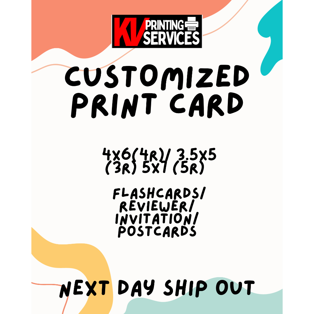 CUSTOMIZED print Card 4x6(4r)/ 3.5x5 (3r) 5x7 (5r) flashcards/reviewer ...