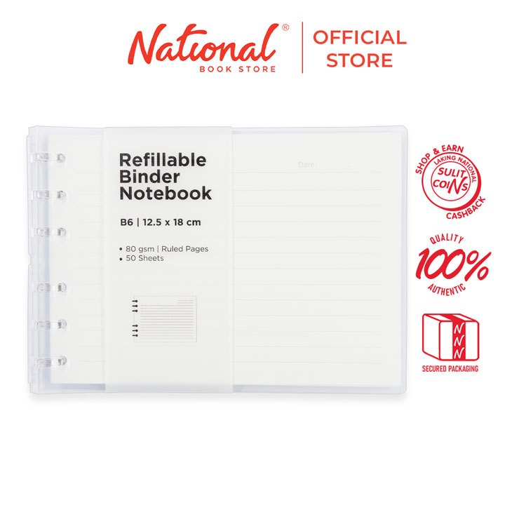 Premiere Notes Refillable Binder Notebook B6 50 Sheets 80gsm Split Ring ...
