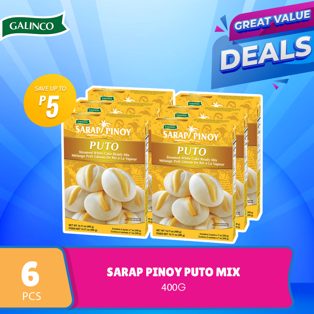 Sarap Pinoy Puto Mix 400g (6 PACKS) | Shopee Philippines