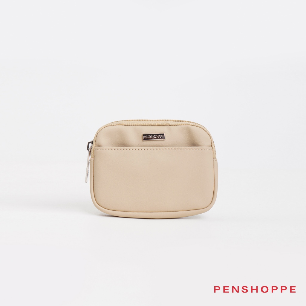 Penshoppe Nylon Coin Purse with Front Card Holder (Beige/Black ...
