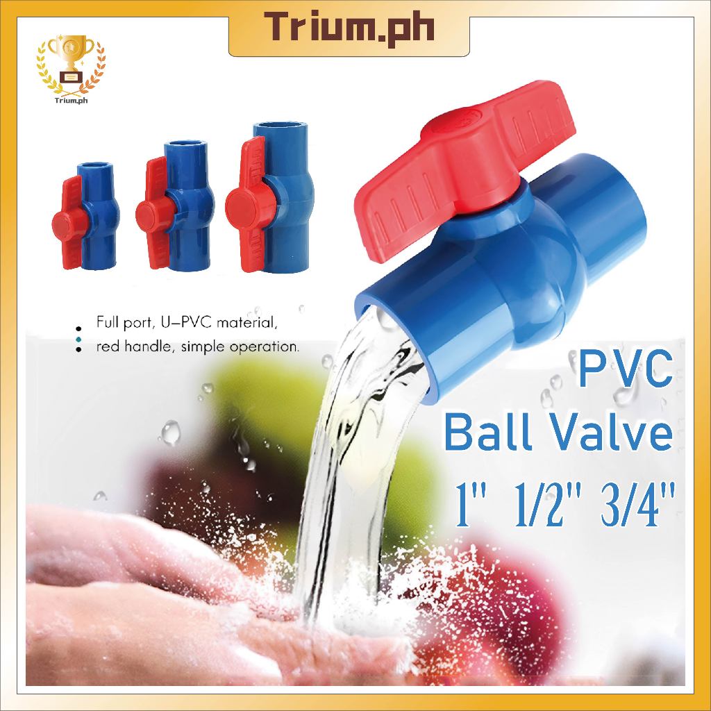 PVC Ball Valve (1/2", 3/4", 1") Threaded or Socket Connection Corrosion ...