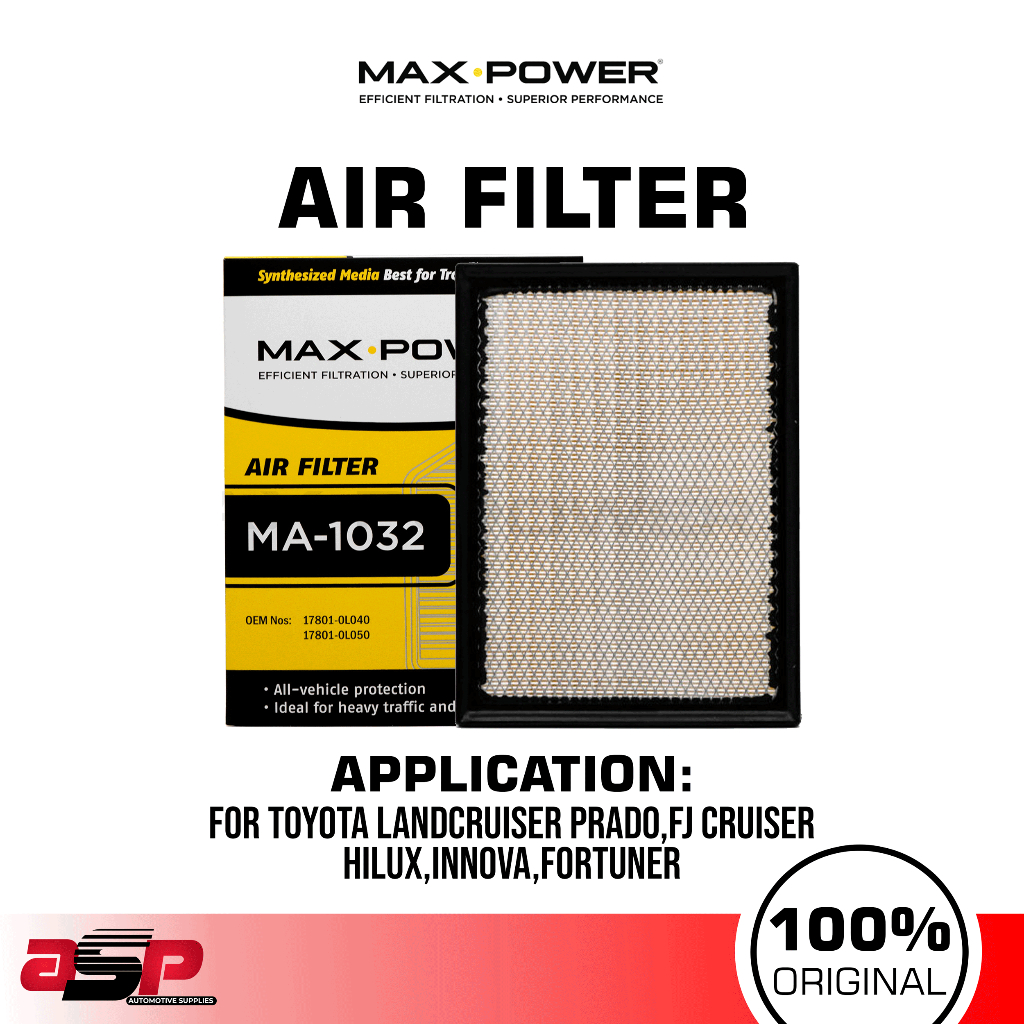 MAX POWER Air Filter MA-1032 for Landcruiser Prado, FJ Cruiser, Hilux ...