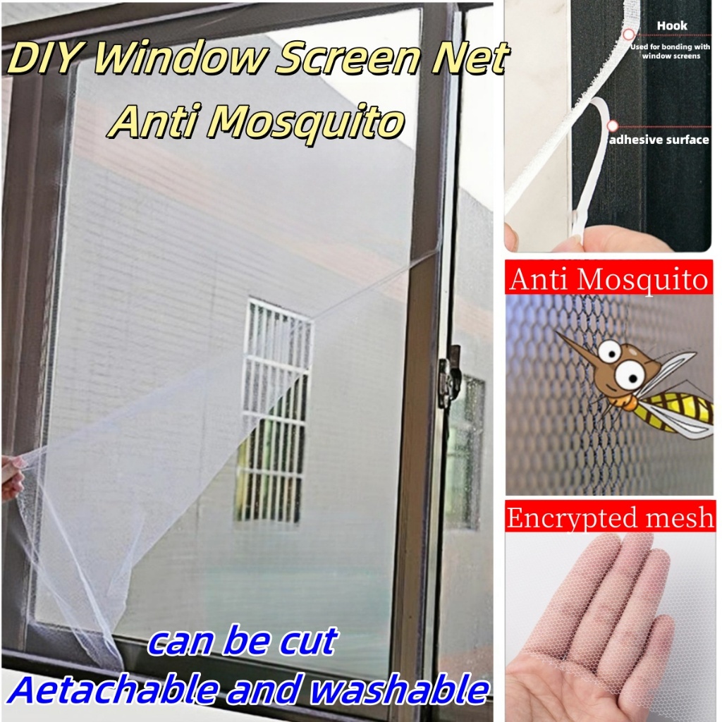 Window Screen Net Anti-Mosquito Window Net Self-Adhesive Washable ...