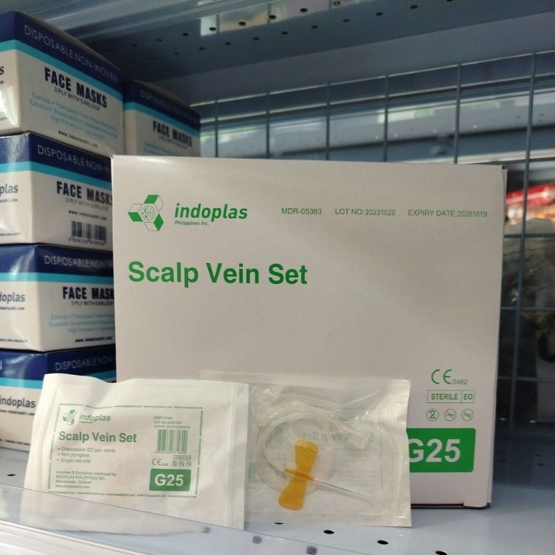 INDOPLAS SCALP VEIN SET G25 BUTTERFLY NEEDLE - 100PCS PER BOX | Shopee ...