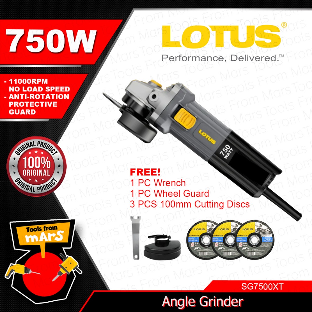Lotus 4 inches 750W Angle Grinder With Accessories SG7500XT LPT TFM ...