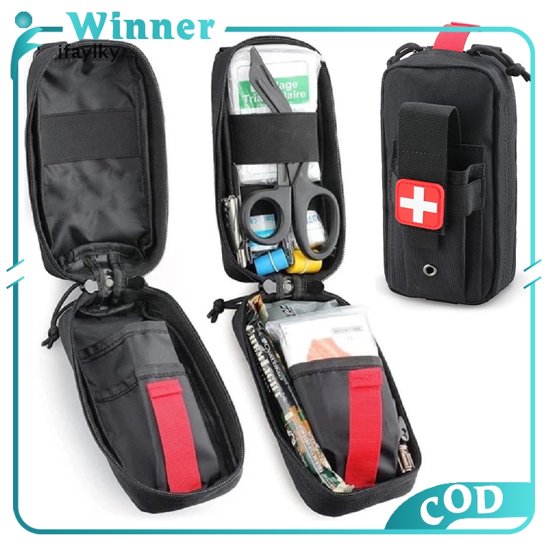 Portable First Aid Kit EDC Outdoor Hiking Survival Bag Emergency Tool Pack For Camping | Shopee ...