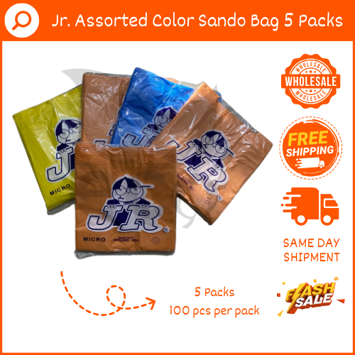 Jr. Ass. Color Plastic Sando Bag BUNDLE 5 packs ( 100 pcs/pack )Micro ...
