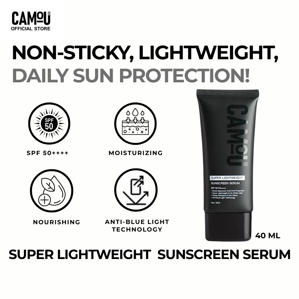 Camou Super Lightweight Sunscreen Serum SPF 50 PA++ Anti Blue Light ...