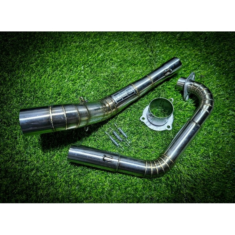 Stainless Big Elbow 51mm Headers Cut 32mm Raider150 Carb / Raider150 Fi ...
