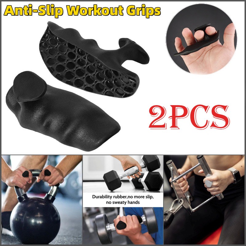 1 Pair Rubber Anti-Slip Workout Grips Anti-Slip Hand Palm Protection ...