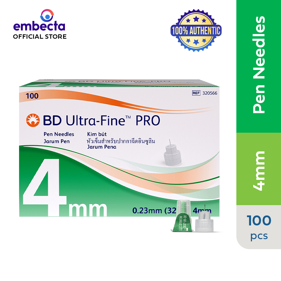BD Ultra Fine PRO 4mm Insulin Pen Needle (100 pcs box) 32G - For ...