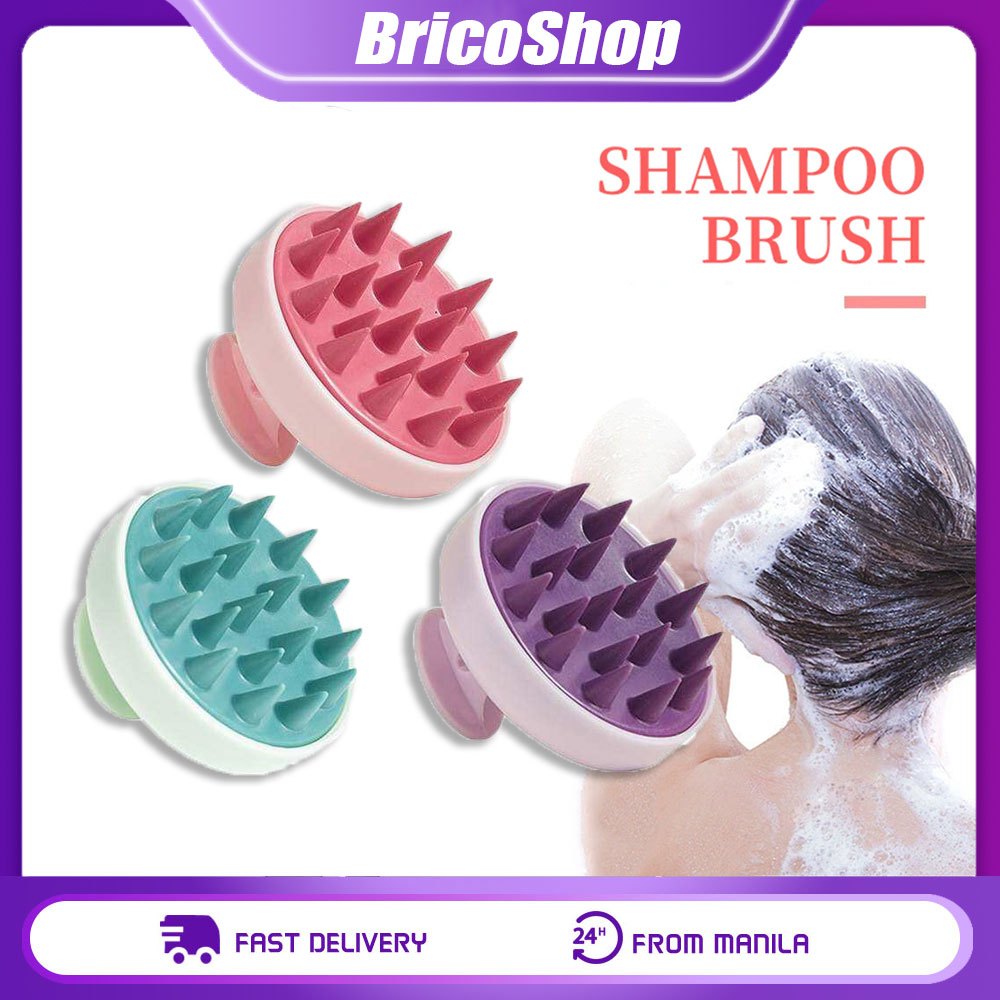 1Pc Silicone Shampoo Brush Cleaning Dandruff Massage Scalp Shampoo Comb ...