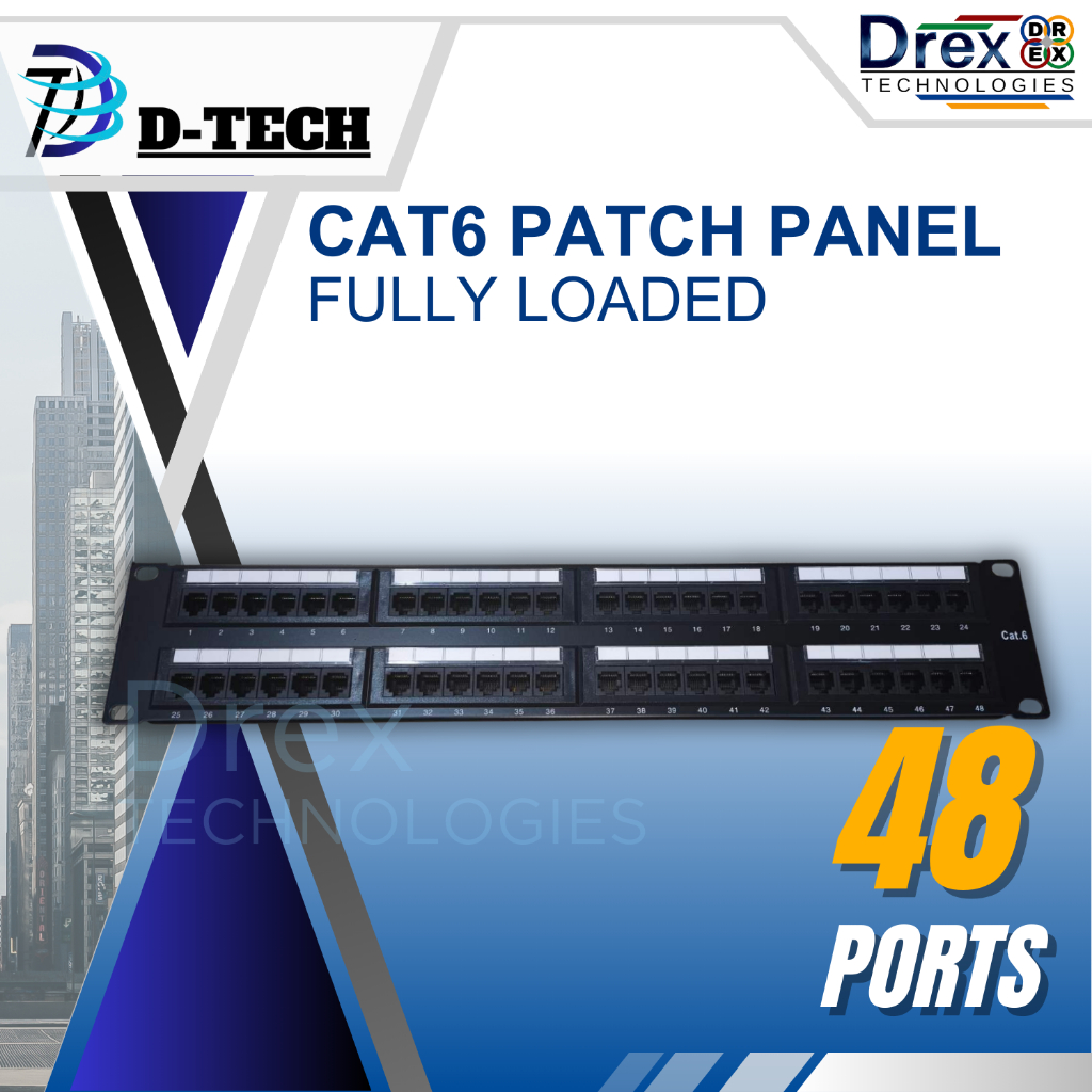 D-TECH Patch Panel Cat6 Fully Loaded | Shopee Philippines