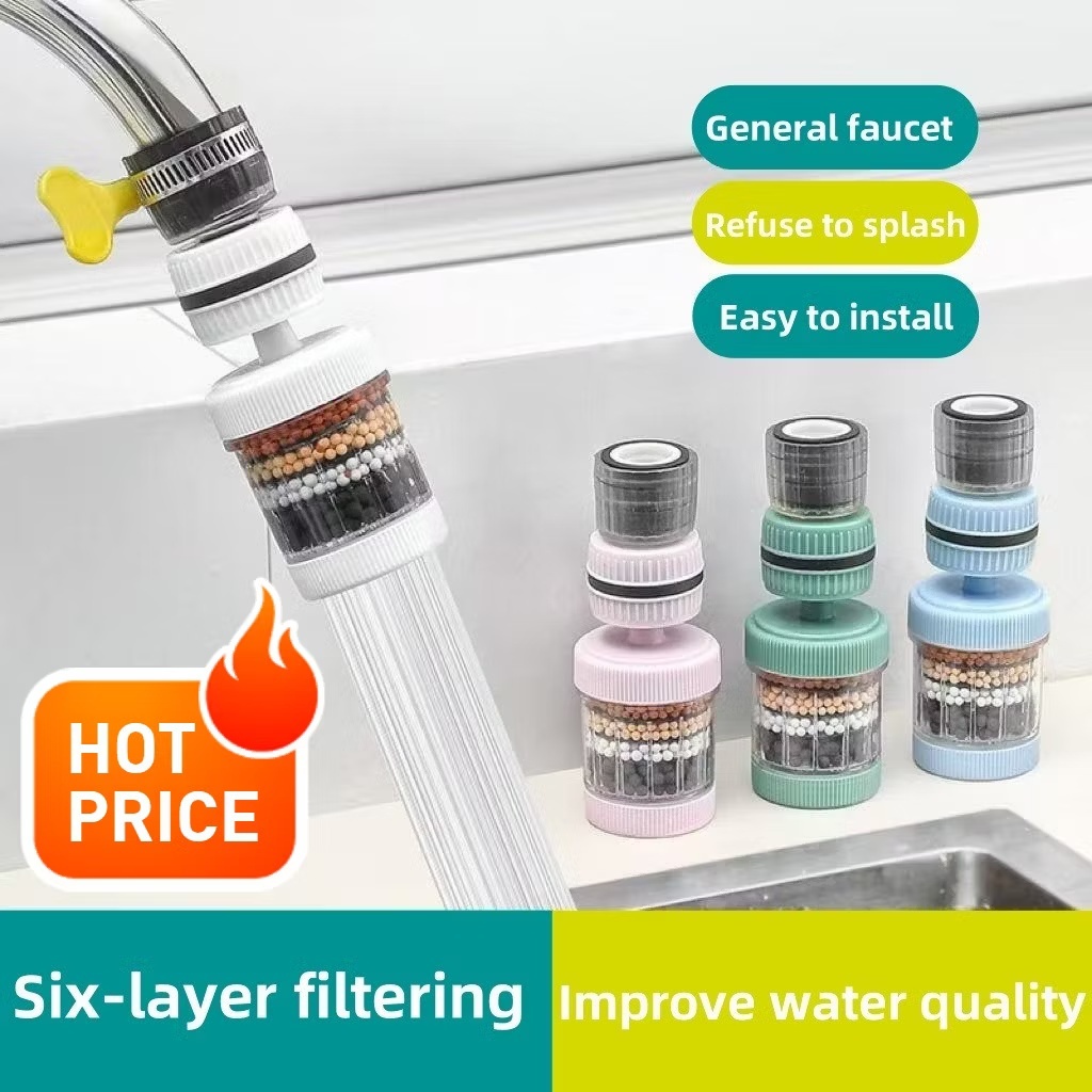 6 Layers Faucet Filter 360° Rotating Kitchen Water Purifier Water ...