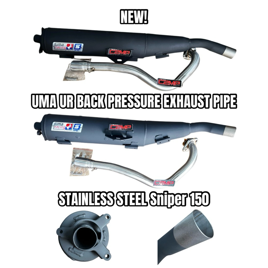 NEW! UMA STAINLESS STEEL ELBOW Sniper 150 UR BACK PRESSURE EXHAUST PIPE ...