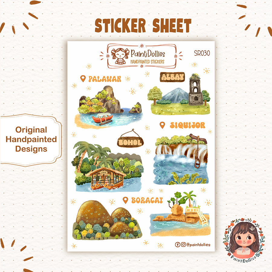 SR030 Philippine Tourist Spots Sticker Sheet/ Journal Stickers/ Planner ...