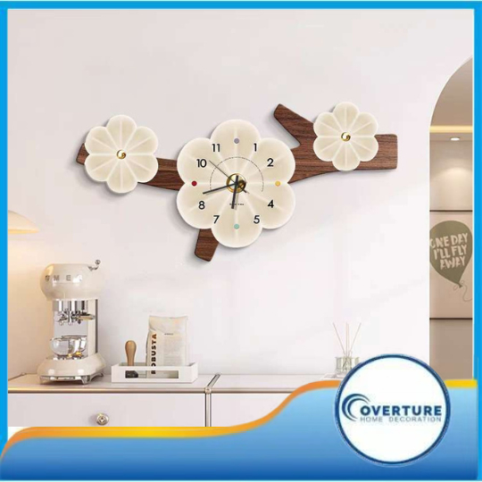 FLOWER WOOD PORTRAIT LANDSCAPE DECORATIVE WOODEN CLOCK | Shopee Philippines