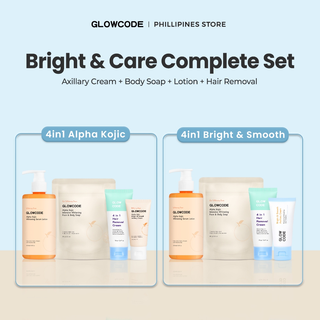 Glowcode 4in1 Bright & Care Complete Set Alpha Kojic & Bright Smooth ...