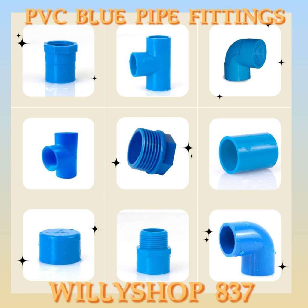 (Fast Delivery & Cod) Per Pack PVC Blue Fittings Coupling/Elbow/Plug ...