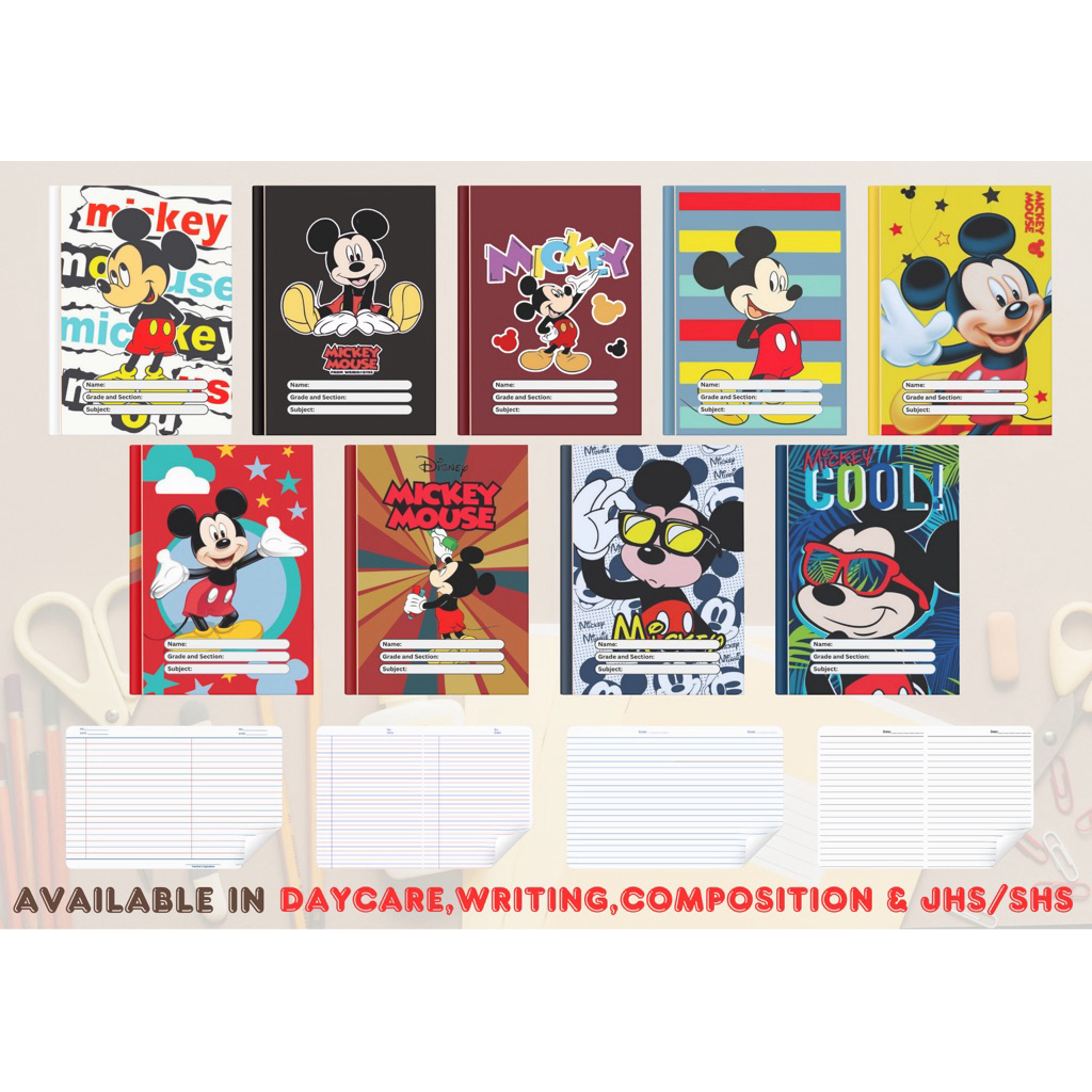 Personalized Mickey Mouse Notebook with 80 Leaves - Stapled for Office ...