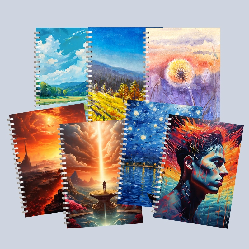 Fanvin A5 loose-leaf notebook with 60 pages, spiral binding, 70GSM ...