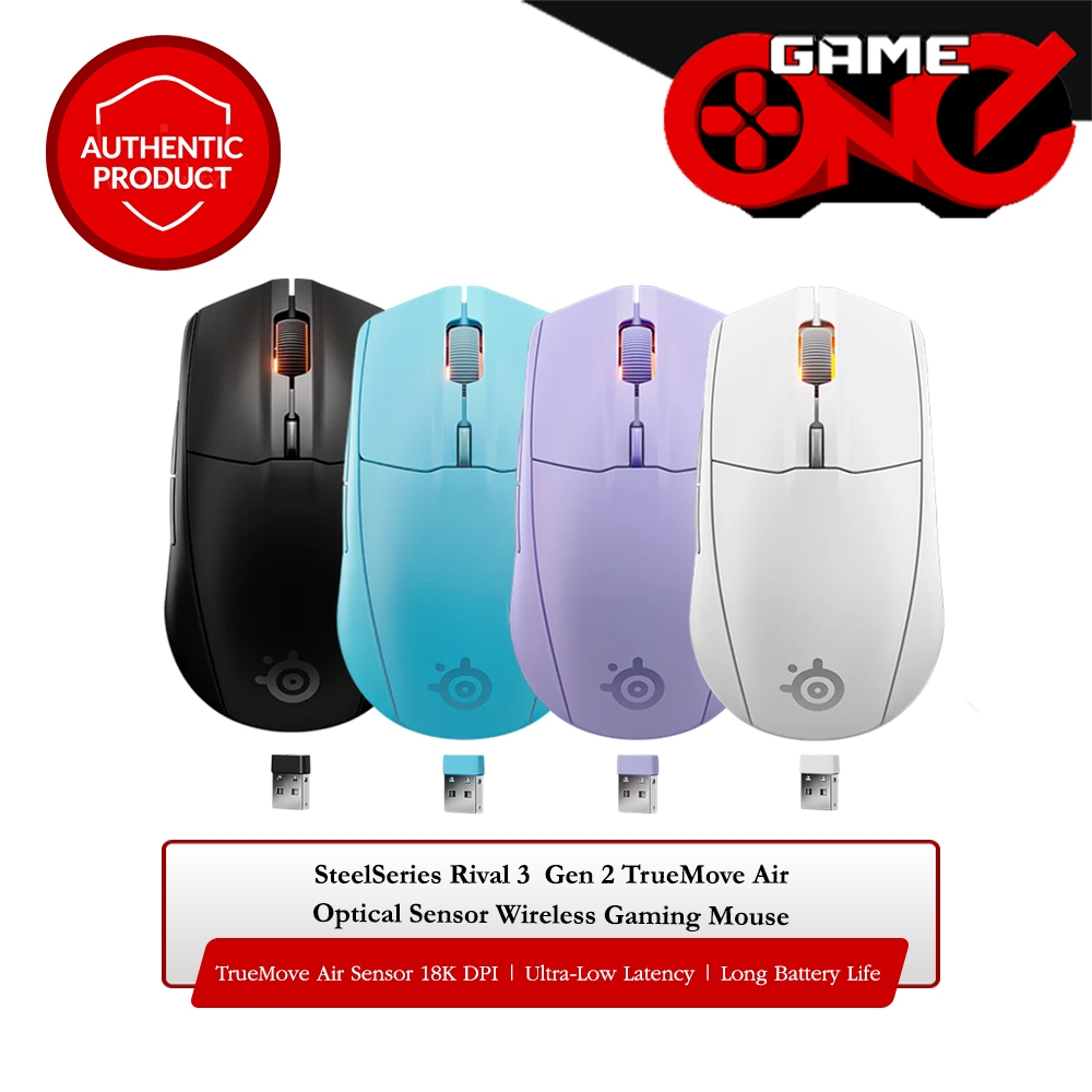 SteelSeries Rival 3 Gen 2 TrueMove Air Optical Sensor Wireless Gaming ...