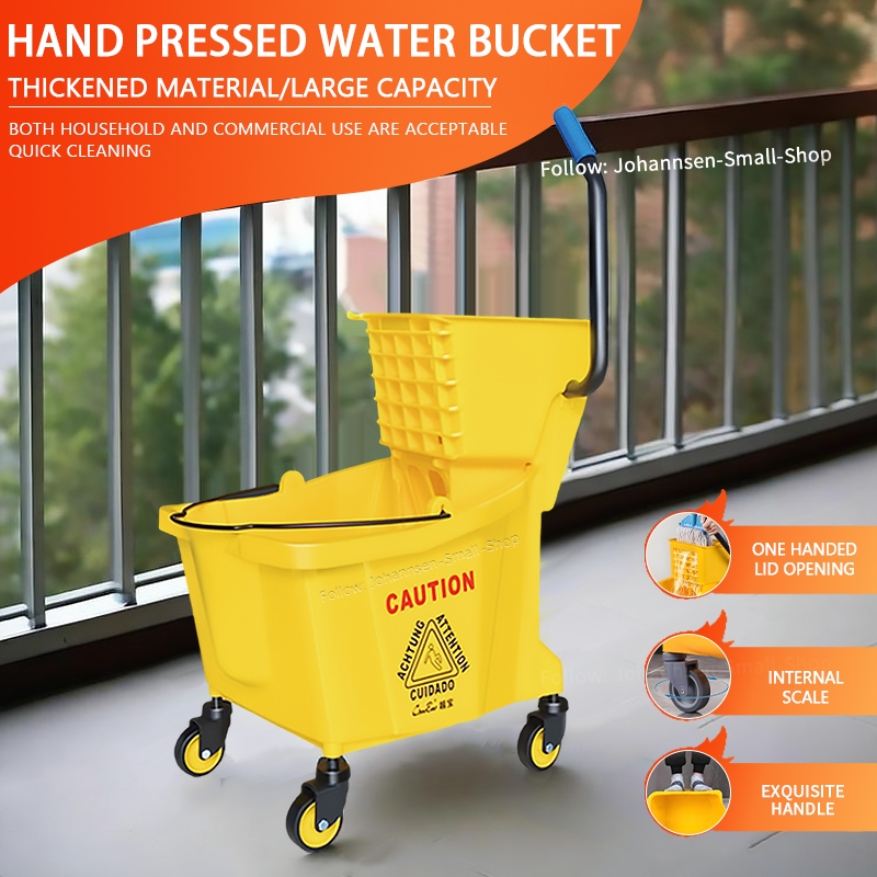 Heavy duty Commercial Mop Squeezer Bucket thickened water wheel ...