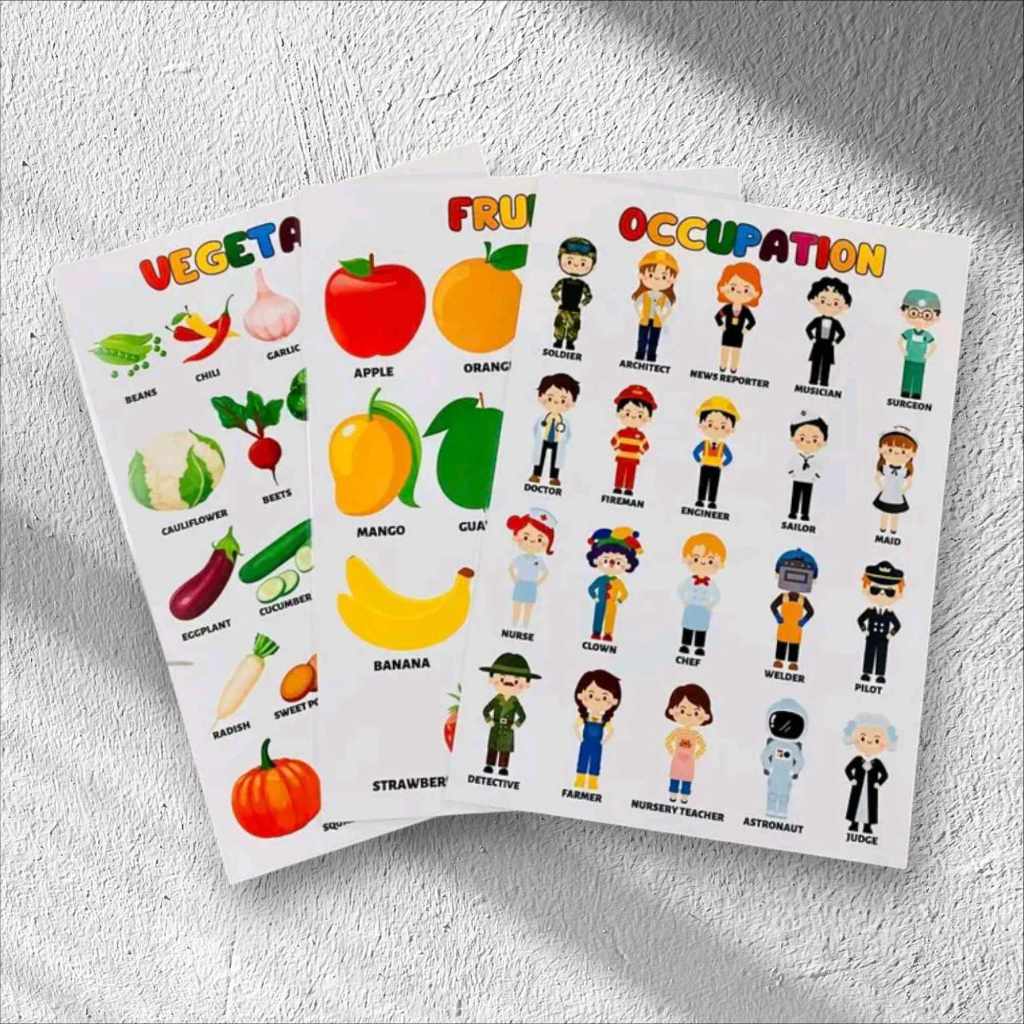 1PC Laminated Educational Wall Charts for Kids A4 Size | Shopee Philippines