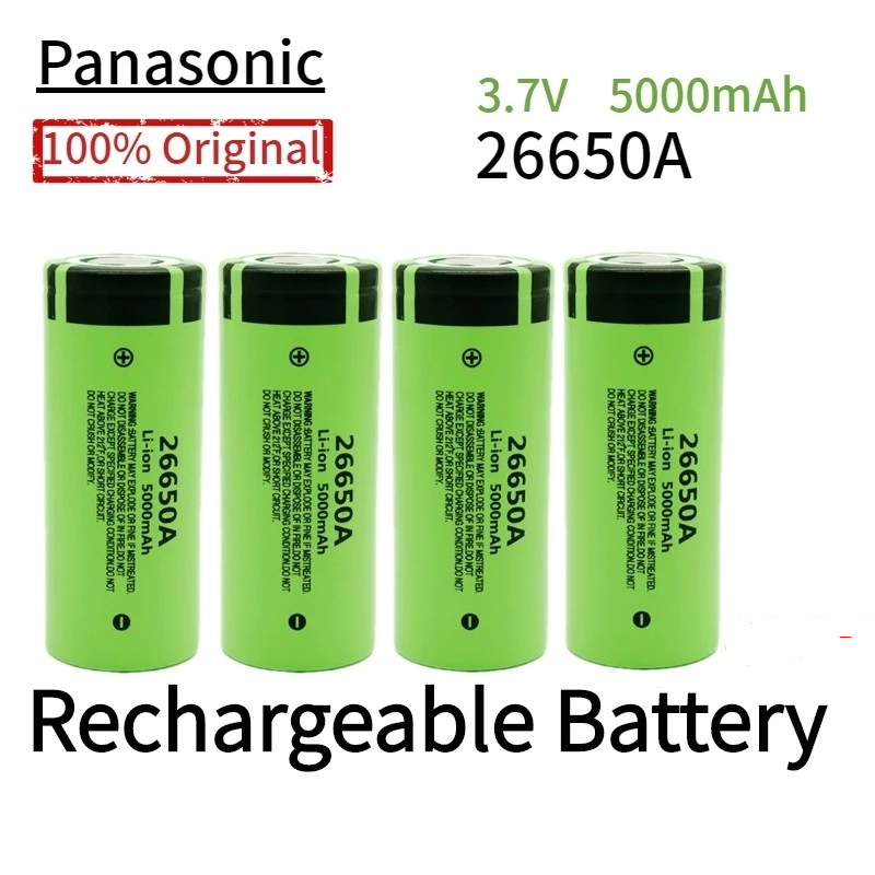 Panasonic 26650 Rechargeable Battery 3.7V 5000mAh lithium ion battery ...