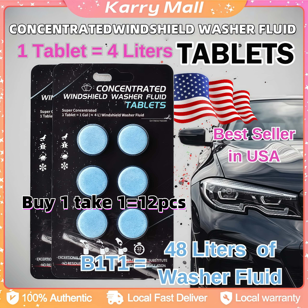 12PCS Windshield Washer Fluid Tablets - 48L Window Wiper Cleaner, Wiper ...