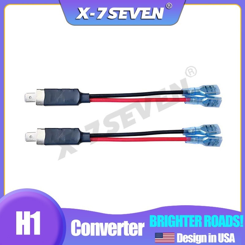 X-7SEVEN For H1 Socket 1 Pin Convert to 2 Pins Adapter Wire LED ...