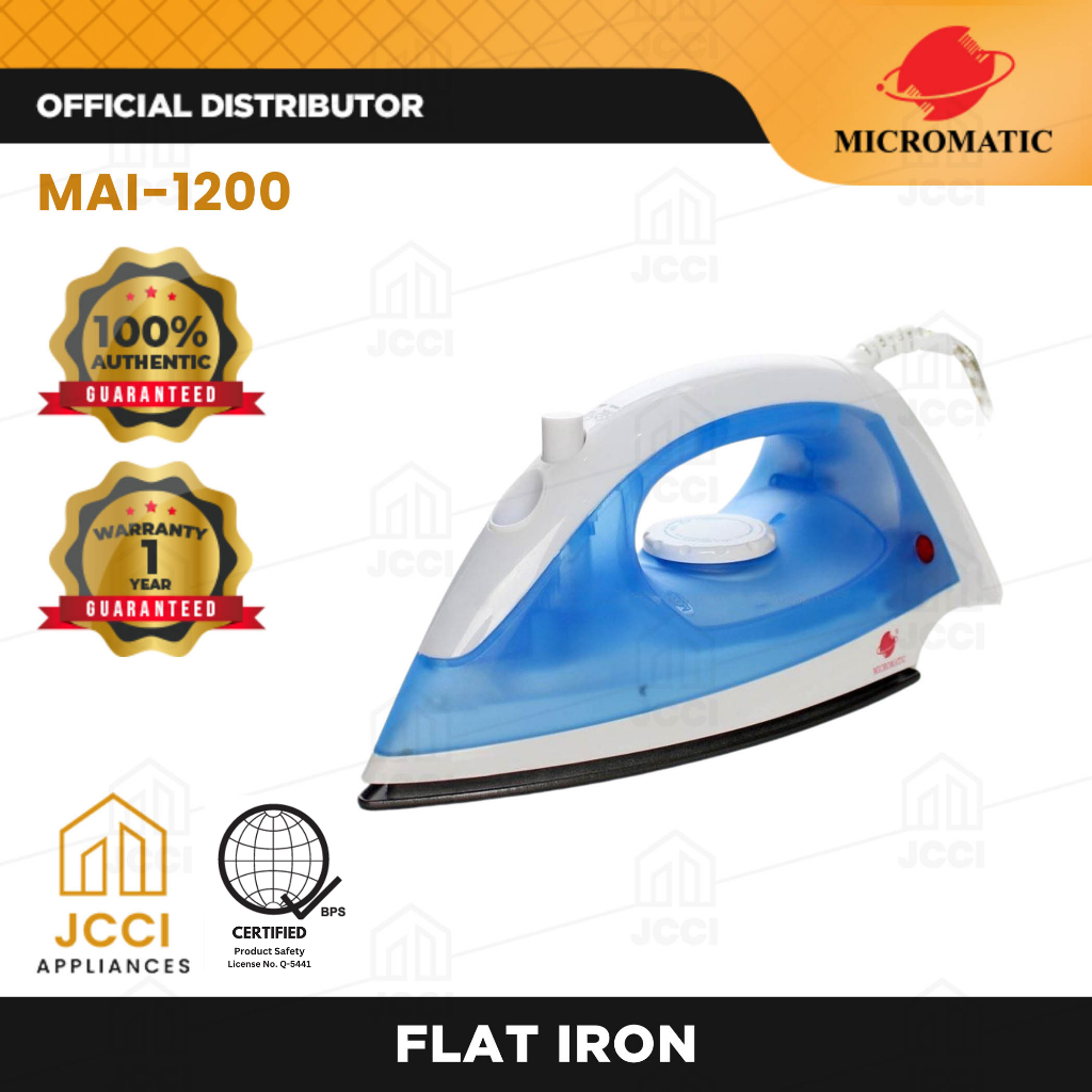 Micromatic Flat Iron Steam Iron For all garments and fabrics Original w ...